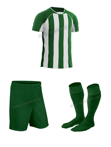 Team Green/White Short Sleeve Football Kits - Team Football Kits
